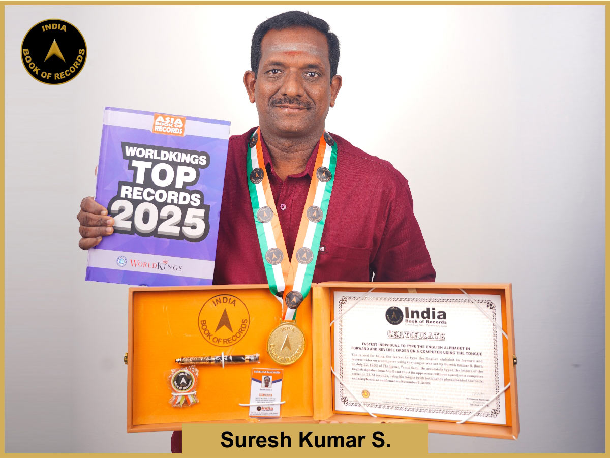 Fastest individual to type the English alphabet in forward