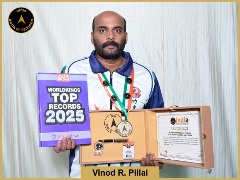 Maximum watermelons pierced by an individual using one finger