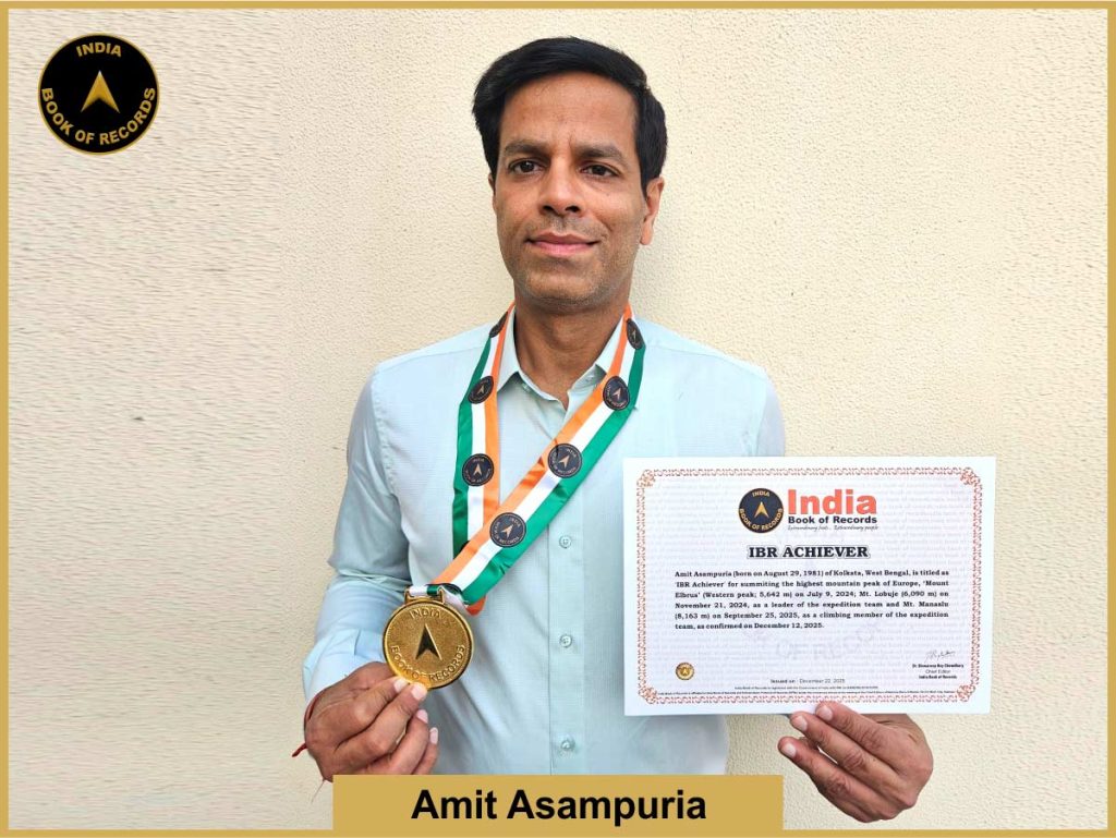 Amit Asampuria - IBR Achiever - India Book of Records