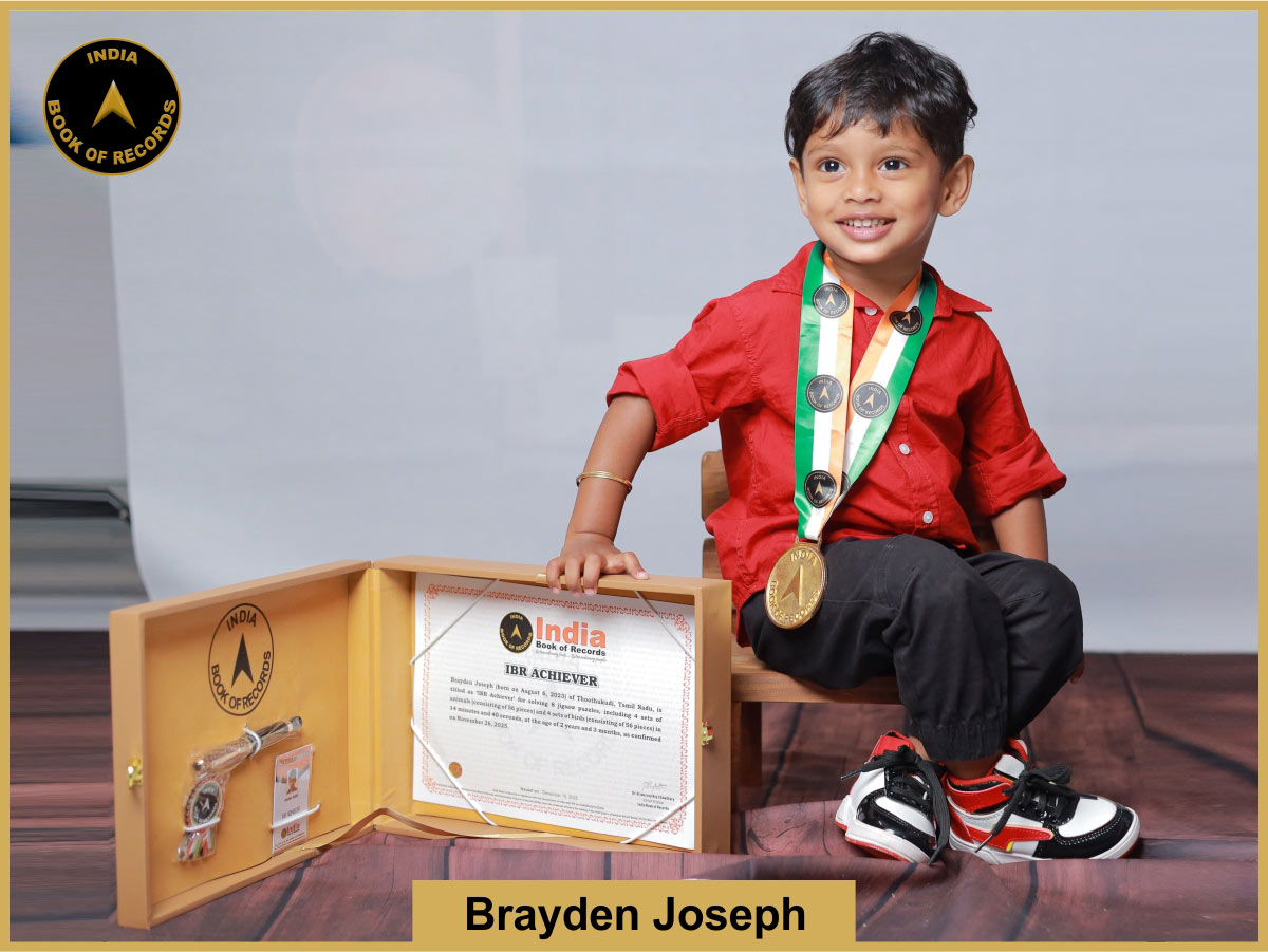 Brayden Joseph - IBR Achiever - India Book of Records