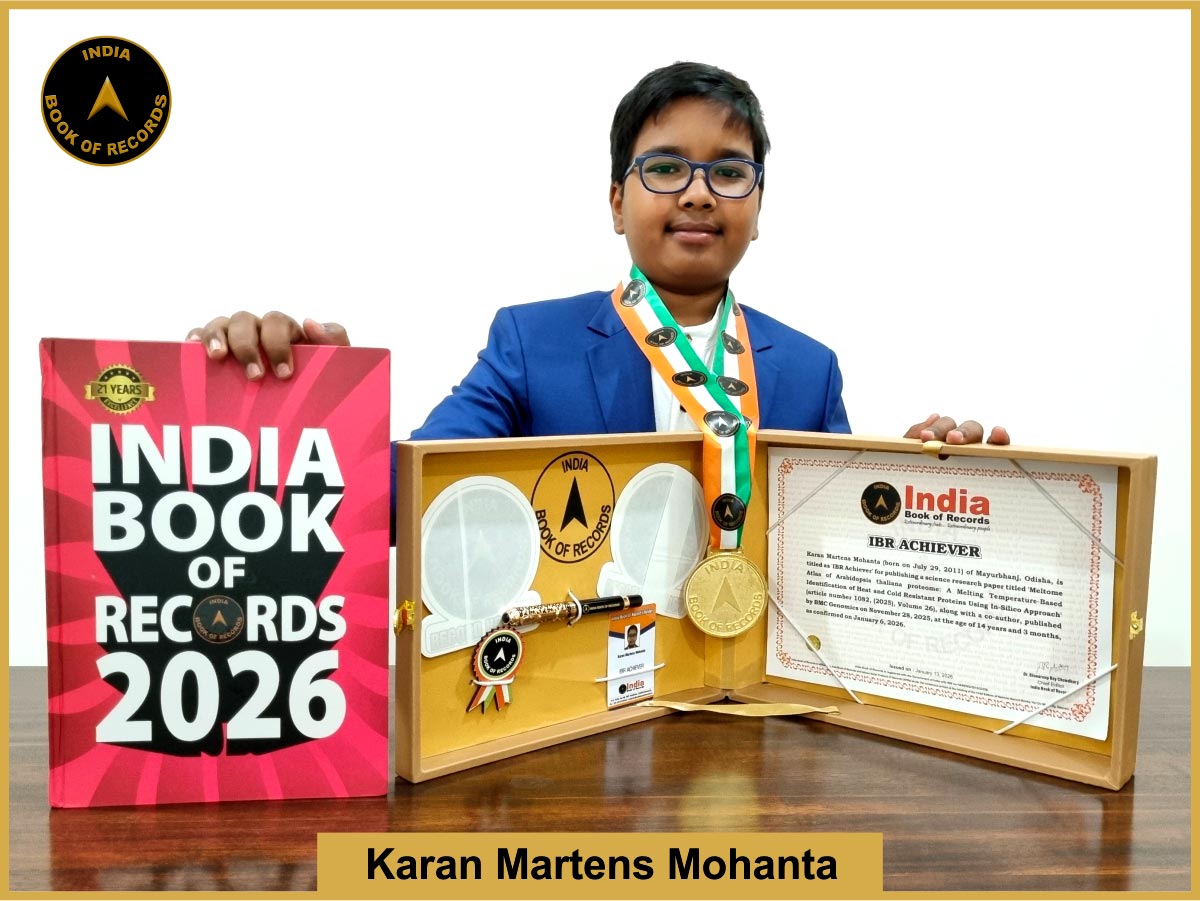 Karan Martens Mohanta - IBR Achiever - India Book of Records