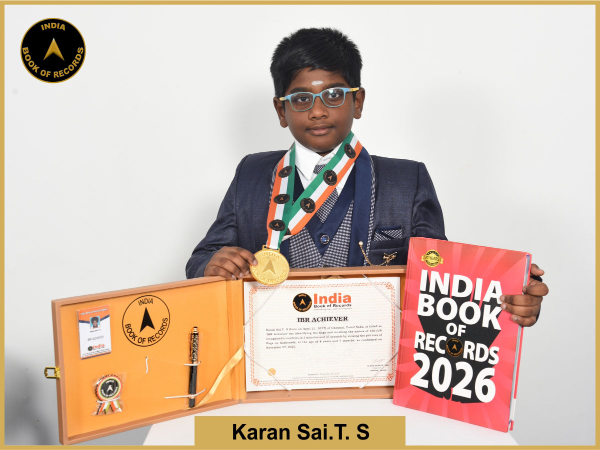Karan Sai.T. S - IBR Achiever - India Book of Records