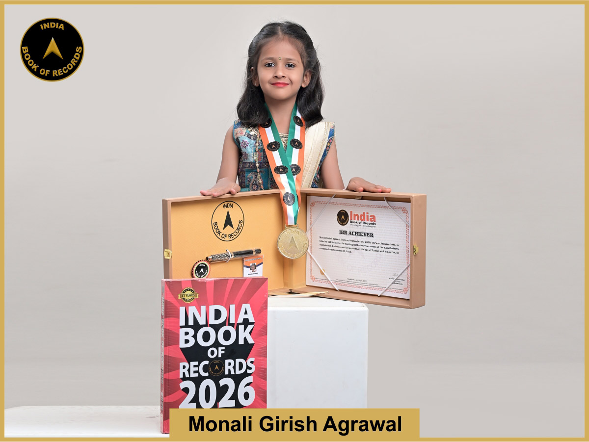 Monali Girish Agrawal - IBR Achiever - India Book of Records