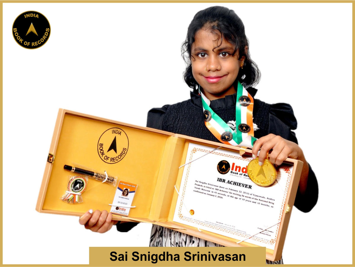 Sai Snigdha Srinivasan - IBR Achiever - India Book of Records