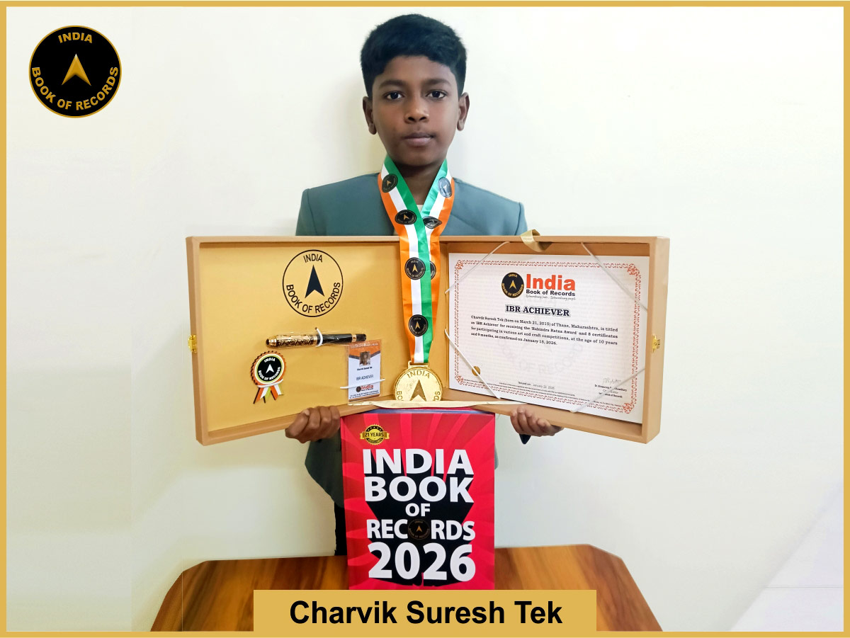 Charvik Suresh Tek - IBR Achiever - India Book of Records