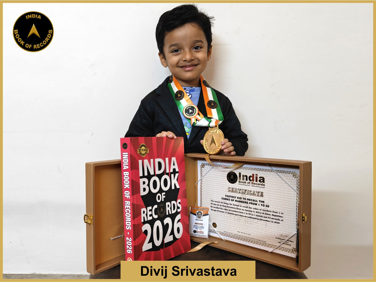 Fastest kid to recall the cubes of numbers from 1 to 50 - India Book of ...