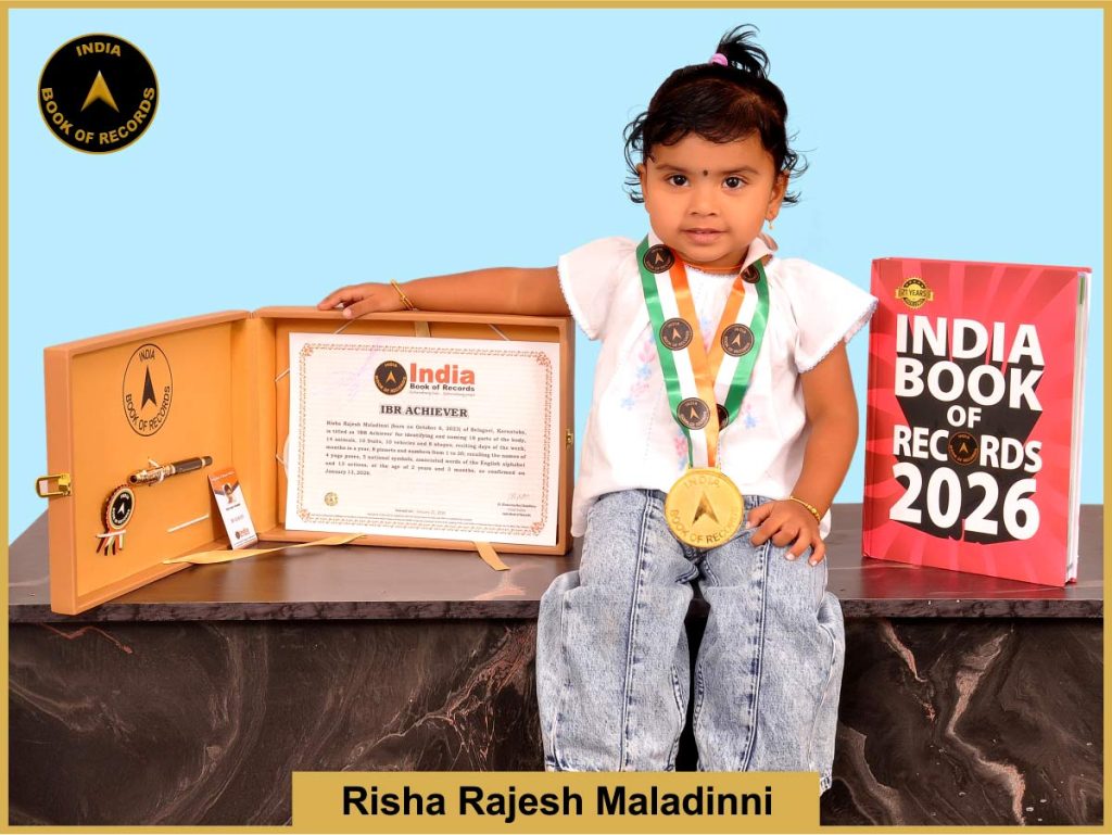 Risha Rajesh Maladinni - IBR Achiever - India Book of Records