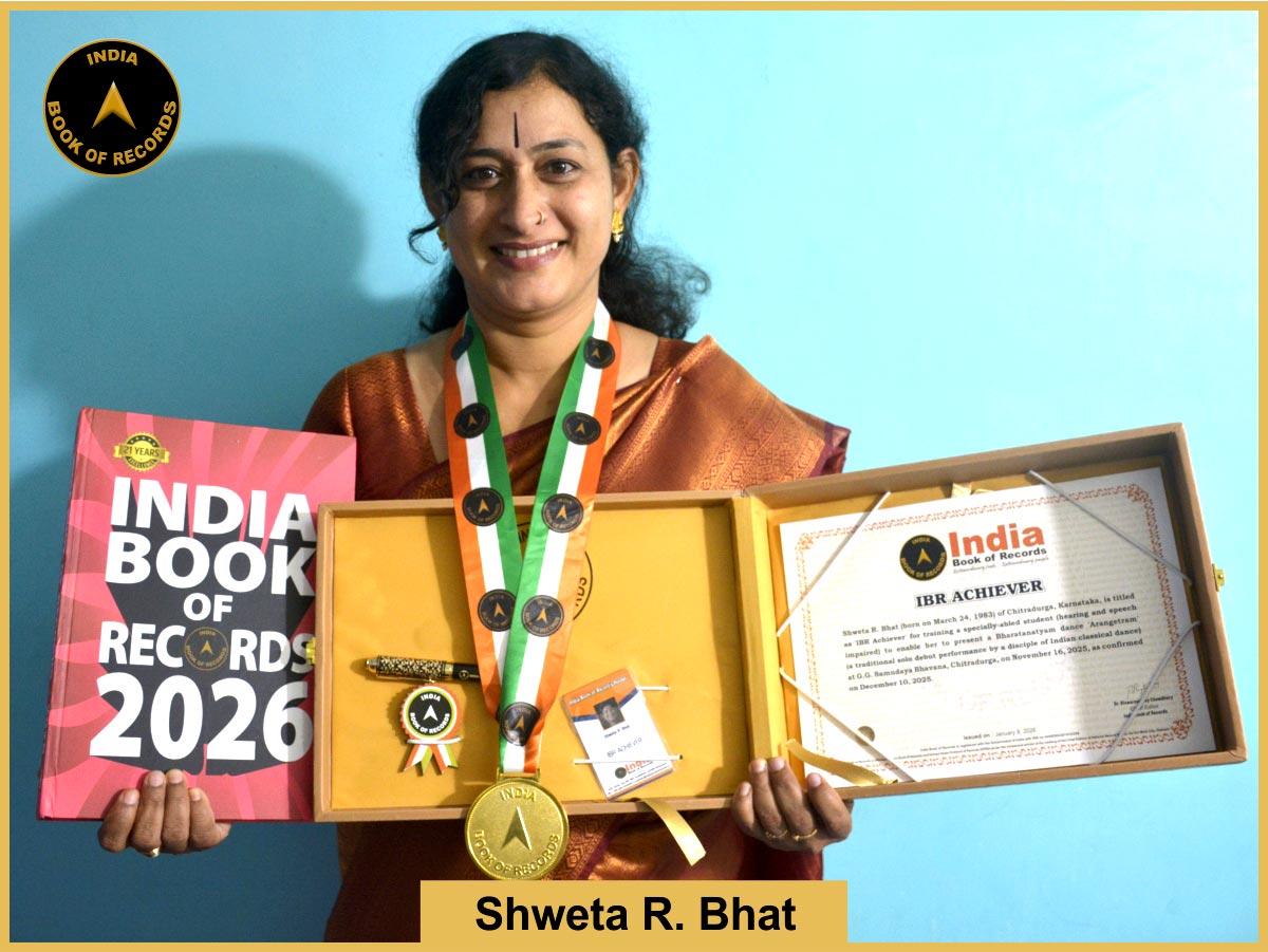 Shweta R. Bhat - IBR Achiever - India Book of Records
