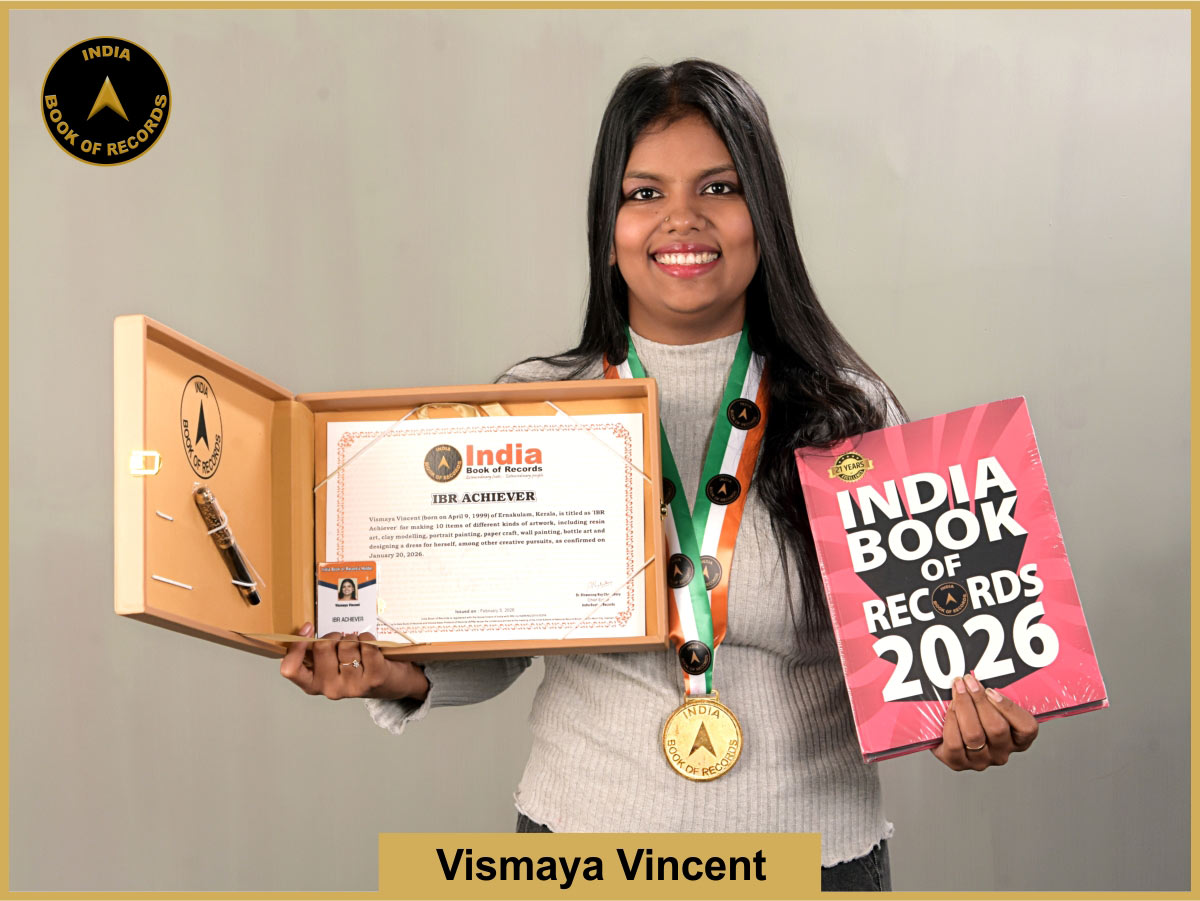 Vismaya Vincent - IBR Achiever - India Book of Records