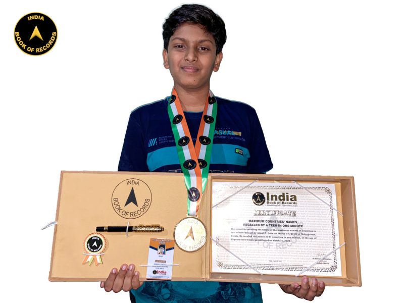 Maximum countries’ names recalled by a teen in one minute - India Book ...